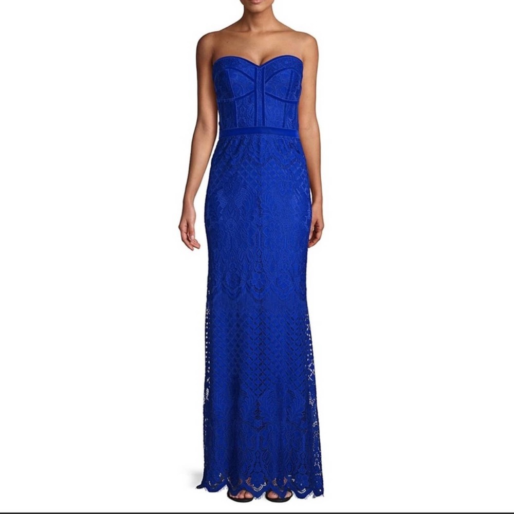 Tadashi Shoji Royal Blue Lace Column Gown Sz 10 - Gem